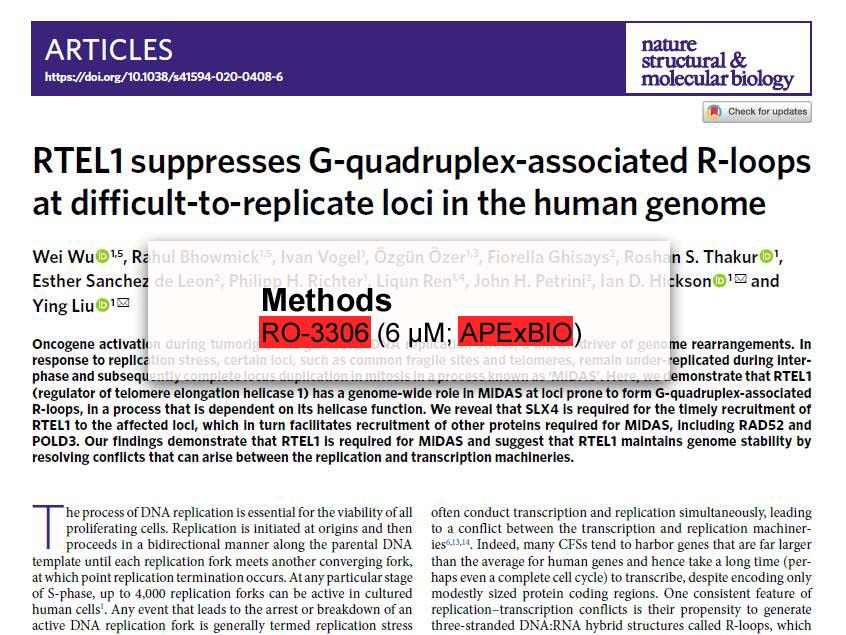 美国APExBIO中文官网 - Ro 3306 | An ATP-competitive, potent CDK1 inhibitor