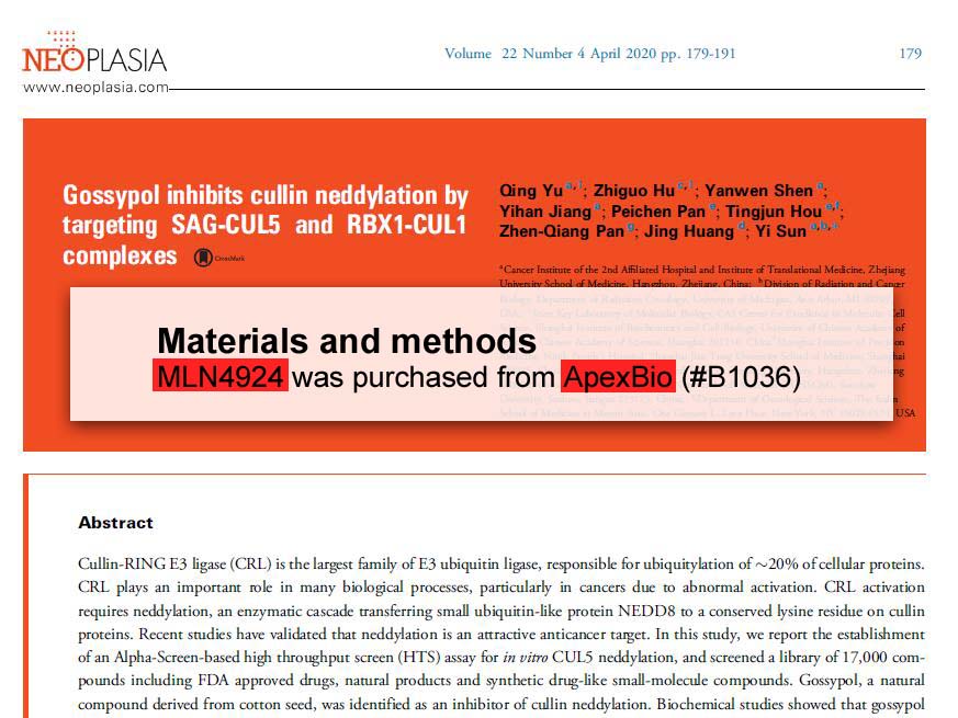 美国APExBIO中文官网 - MLN4924|NAE inhibitor|CAS# 905579-51-3