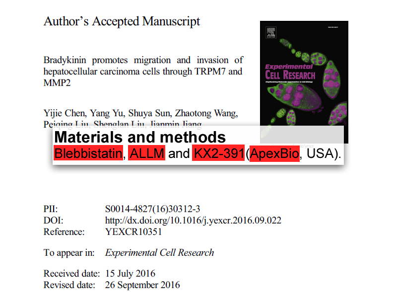 Blebbistatin – Myosin II Inhibitor | APExBIO