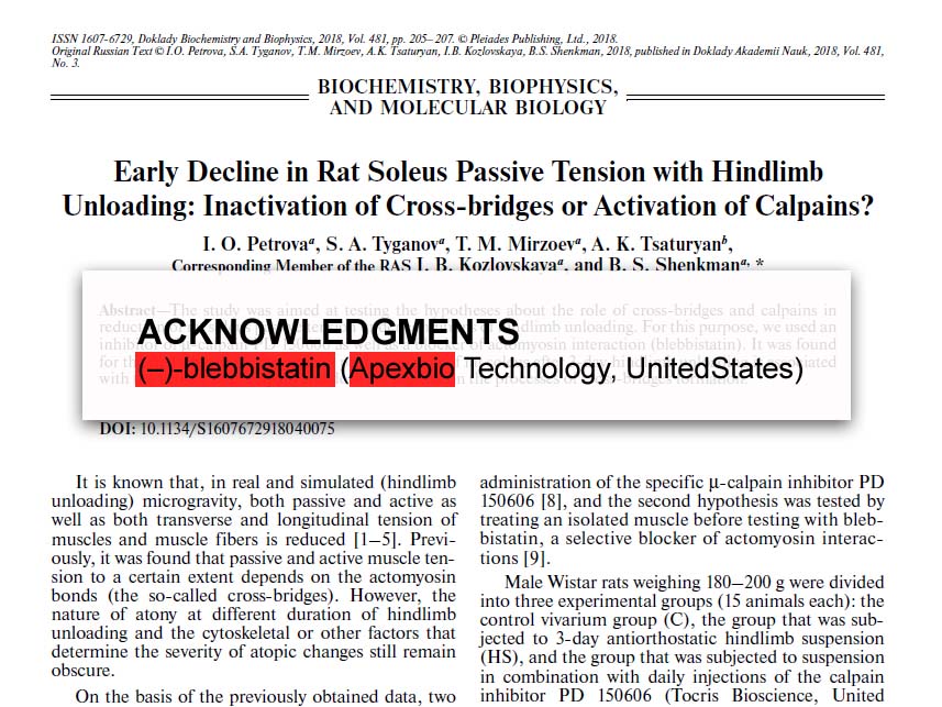 Blebbistatin – Myosin II Inhibitor | APExBIO