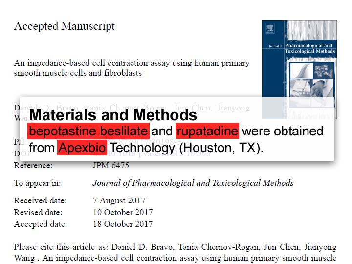 Bepotastine Besilate - Antihistamine for Allergy Relief | APExBIO