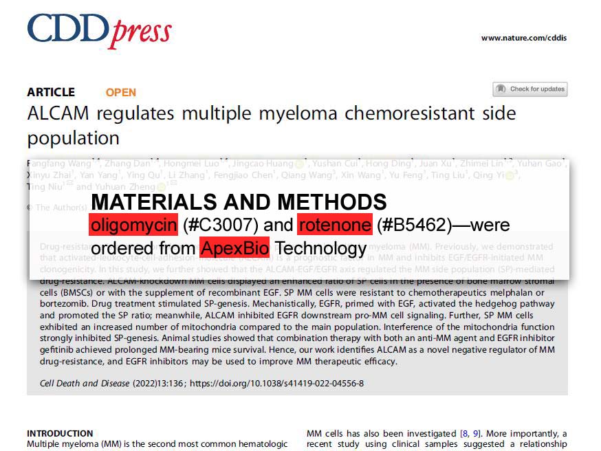 Rotenone – Mitochondrial Complex I Inhibitor | APExBIO