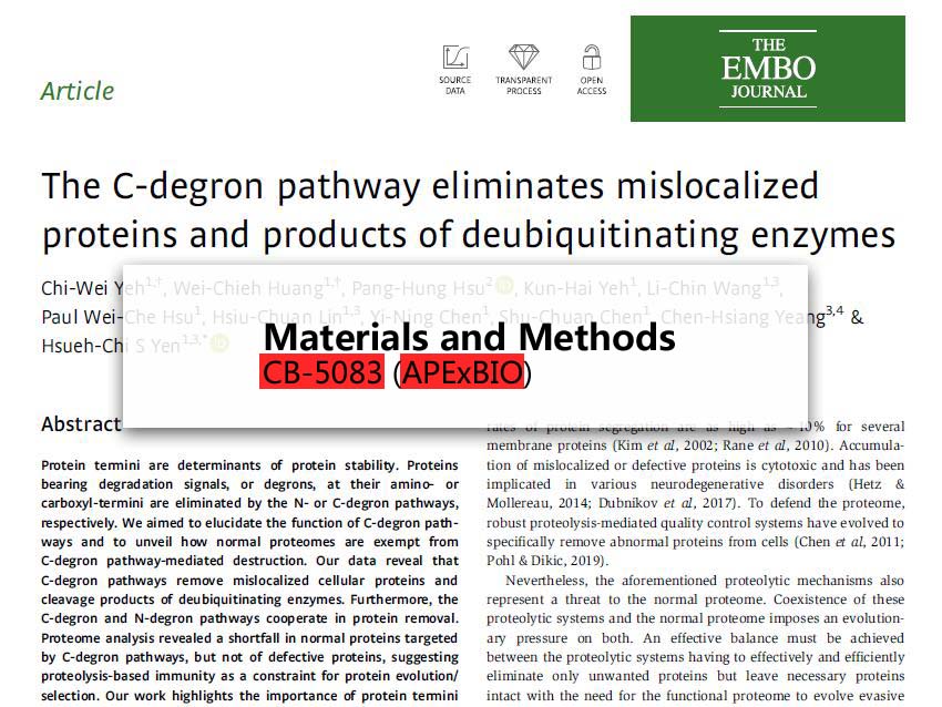 美国APExBIO中文官网 - CB-5083 | Cas# 1542705-92-9