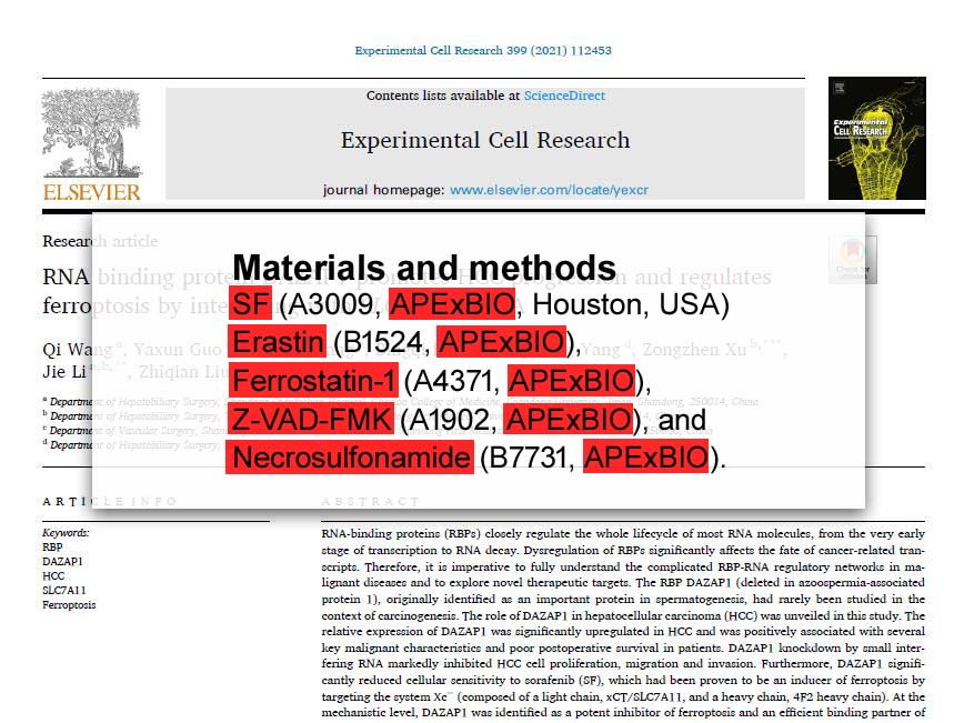 美国APExBIO中文官网 - Necrosulfonamide