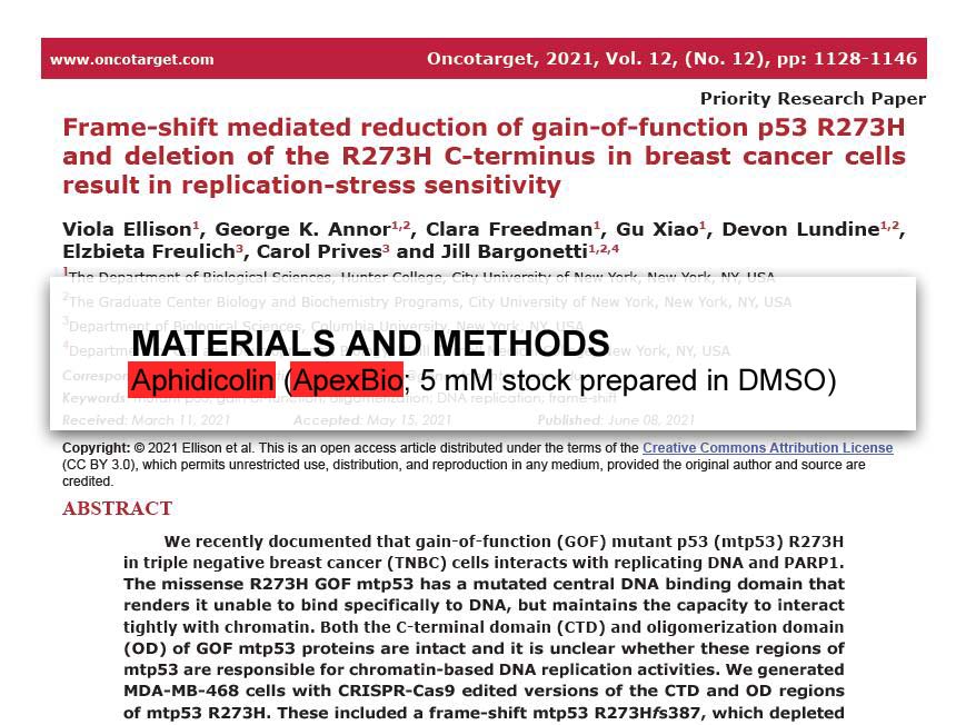 Aphidicolin - DNA Polymerase Inhibitor for Cell Cycle Research | APExBIO