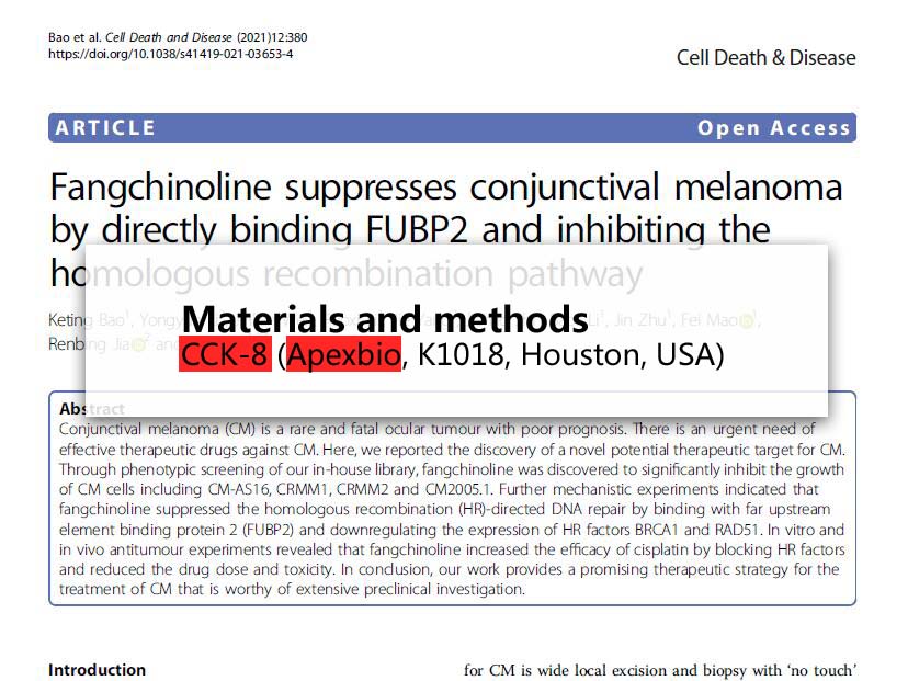 Cell Counting Kit-8 (CCK-8) - Cell Viability Assay | APExBIO