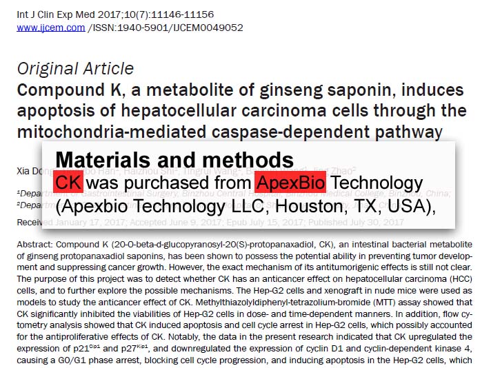 Compound K – Ginsenoside Metabolite | APExBIO